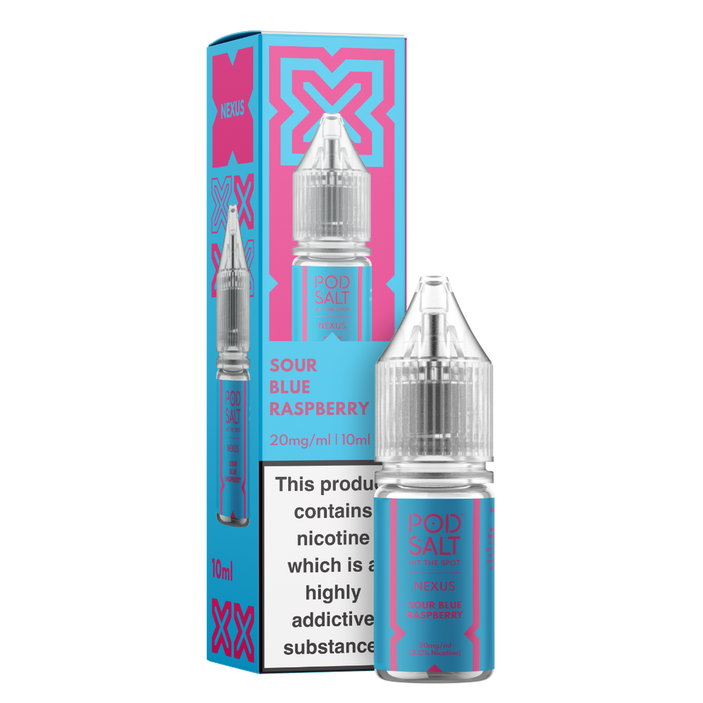 Pod Salt Nexus Sour Blue Raspberry Nicotine Salt E-Liquid – Pod Salt UK