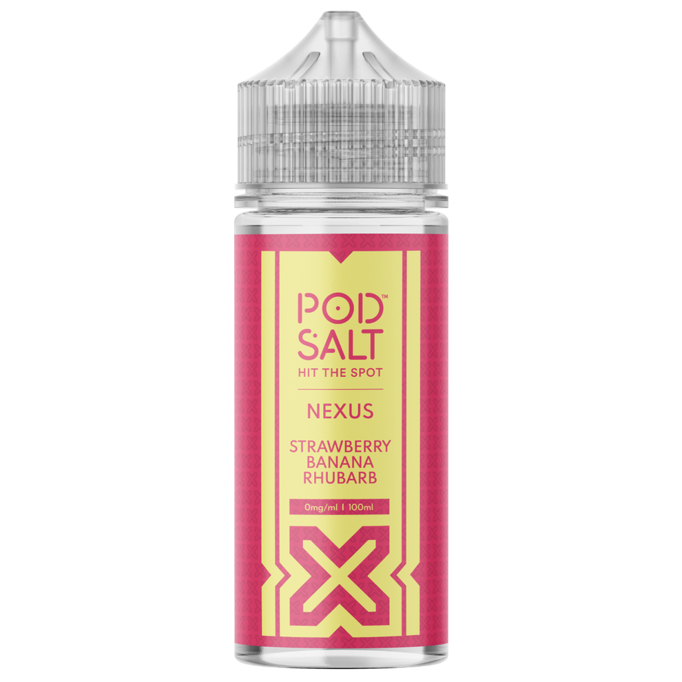 Pod Salt Nexus Strawberry Banana Rhubarb 100ml Shortfill E-Liquid – Pod ...